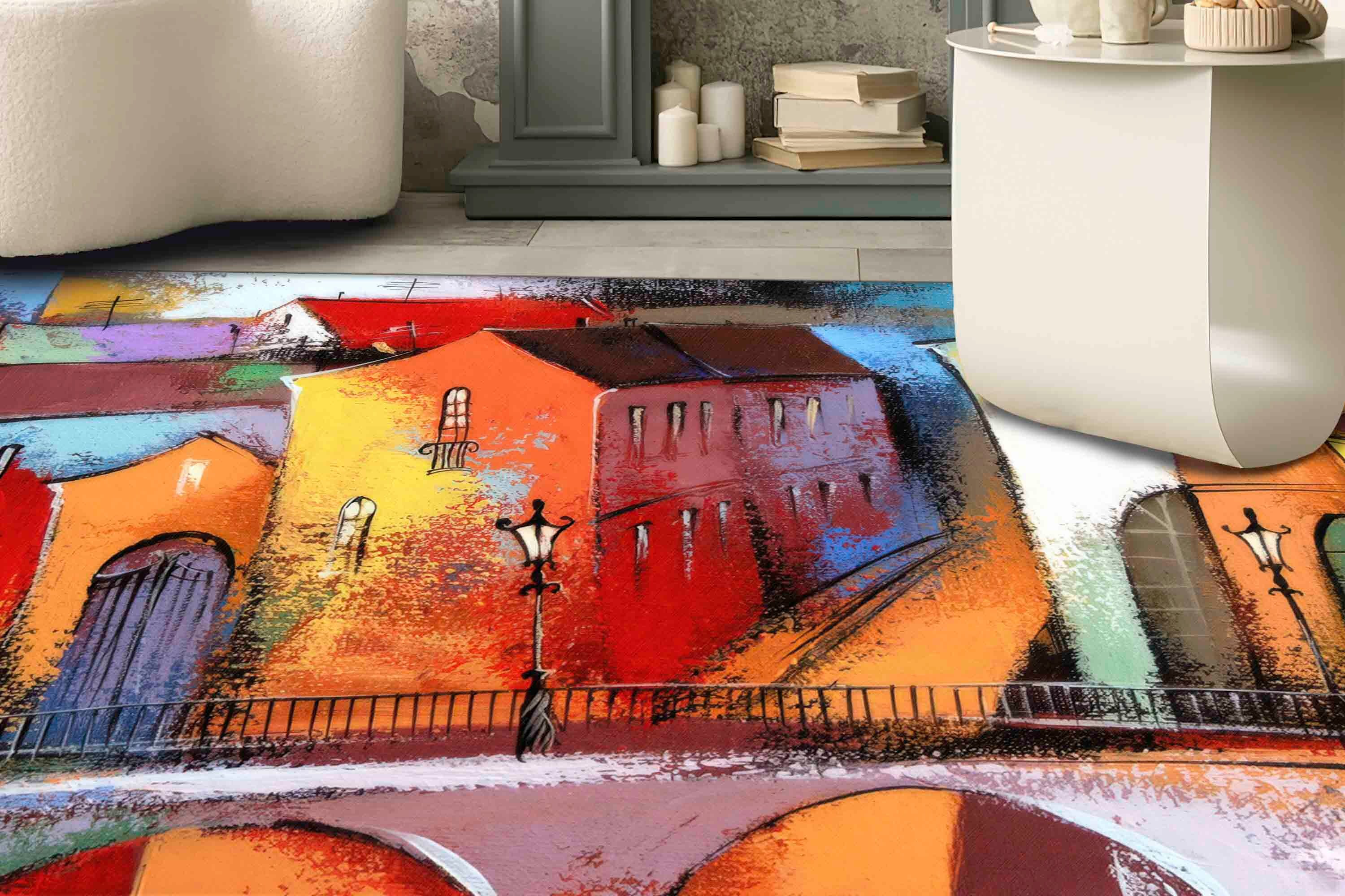 Gift For Her Rugs, Abstract City Rug, Outdoor Rug, Landscape Rug ...