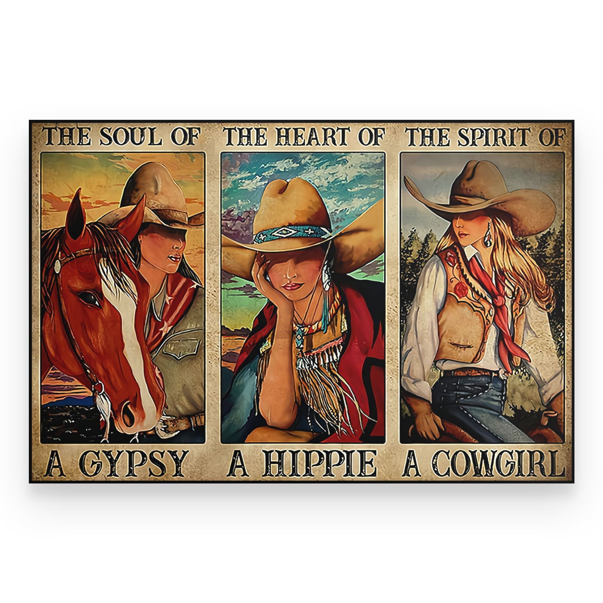 Gift For Hippie Being A Gypsy Hippie And Cowgirl Girl Hippie Girl Horse ...
