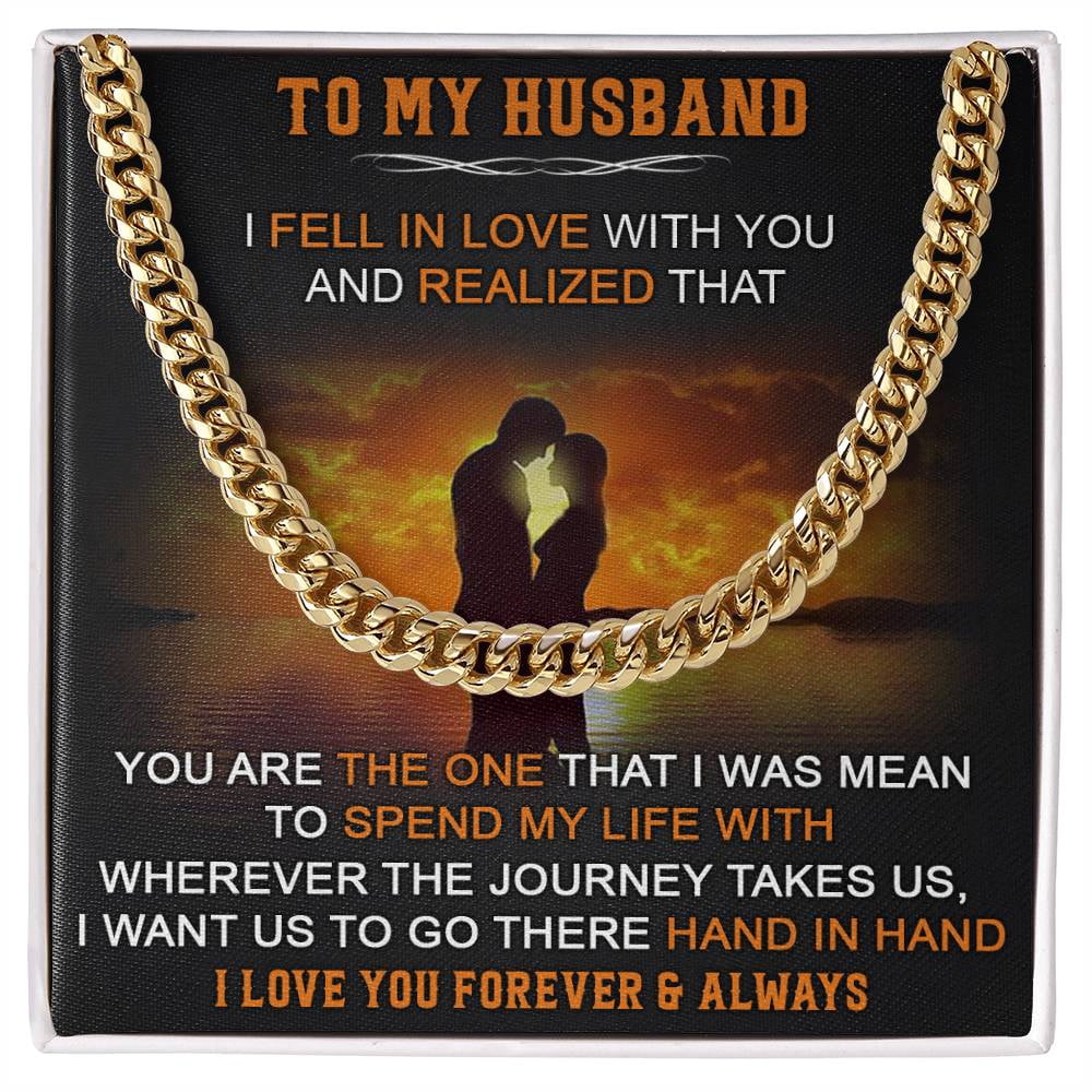 Gift For Husband - Fell In Love, Cuban Link Chain, Stainless Steel or ...