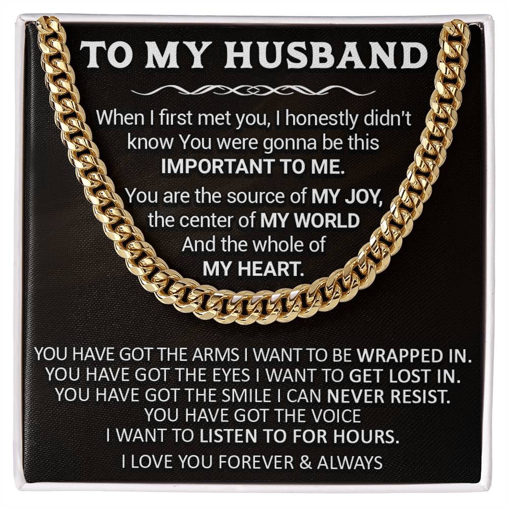 Gift For Husband - My Whole Heart, Cuban Link Chain, Stainless Steel or ...