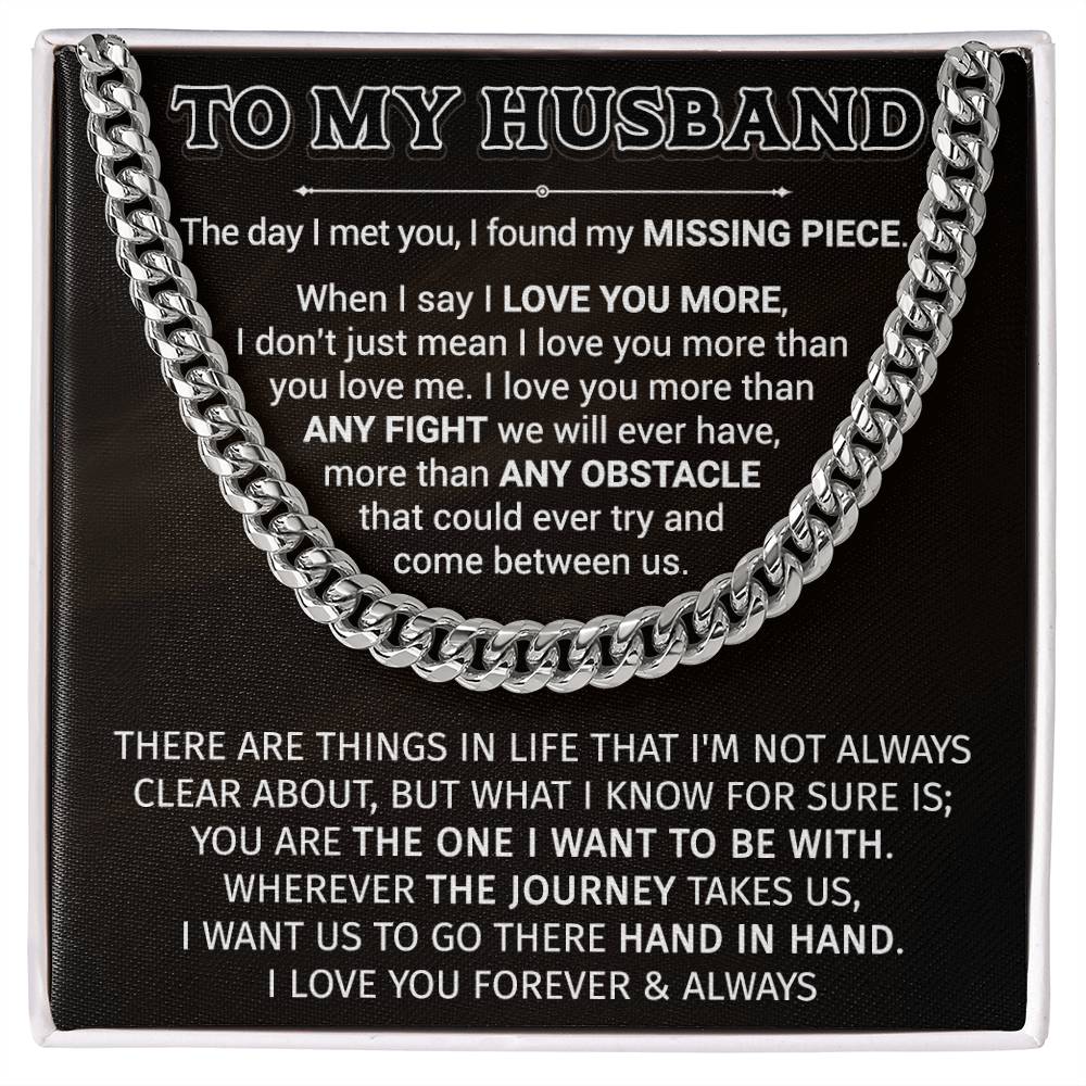 Gift For Husband - Obstacle, Cuban Link Chain, Stainless Steel or ...