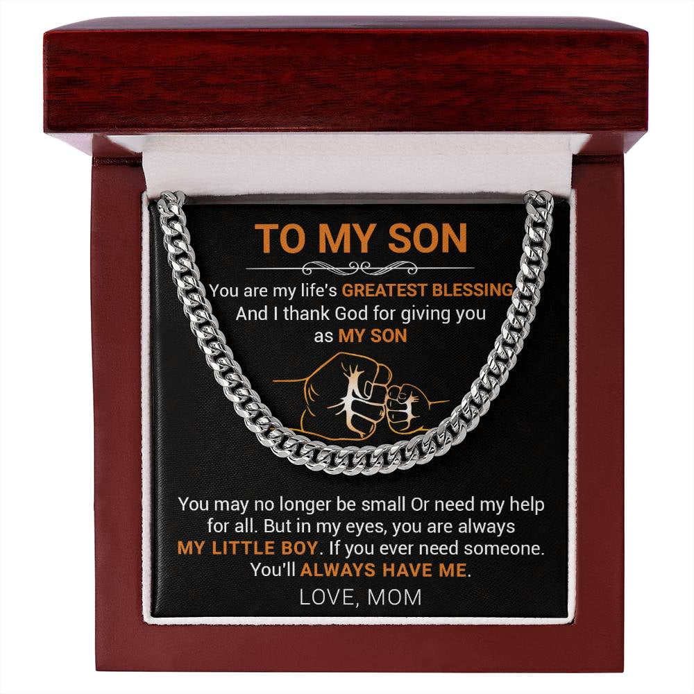 Gift For Son - Fervent Prayer, Cuban Link Chain, Stainless Steel or ...
