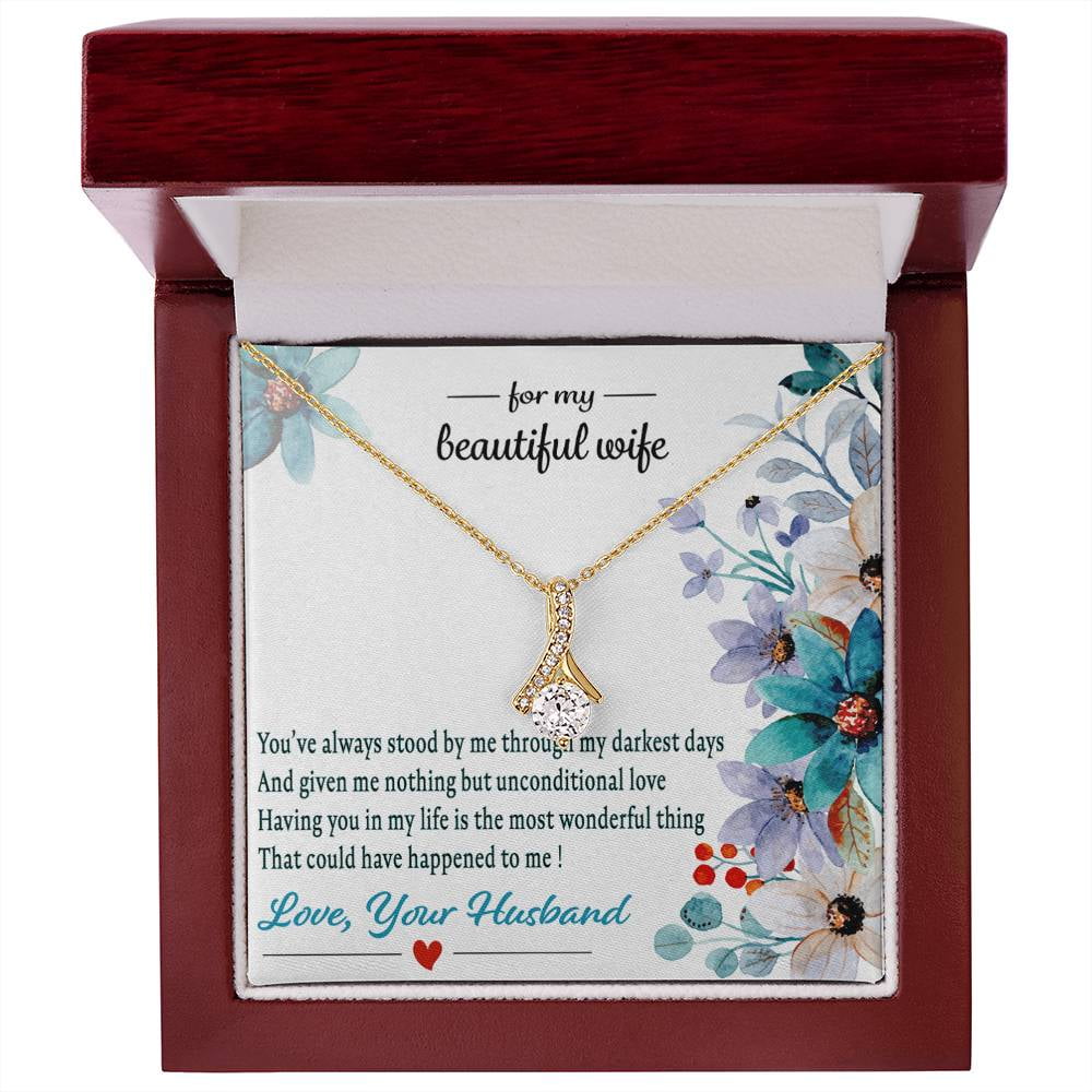 Gift For Wife with Heartfelt Message, Alluring Beauty Necklace, 14k ...