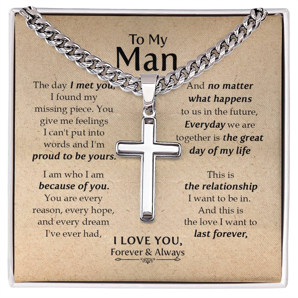 Gift For Your Man - My Missing Piece - Cuban Link Chain with Artisan ...