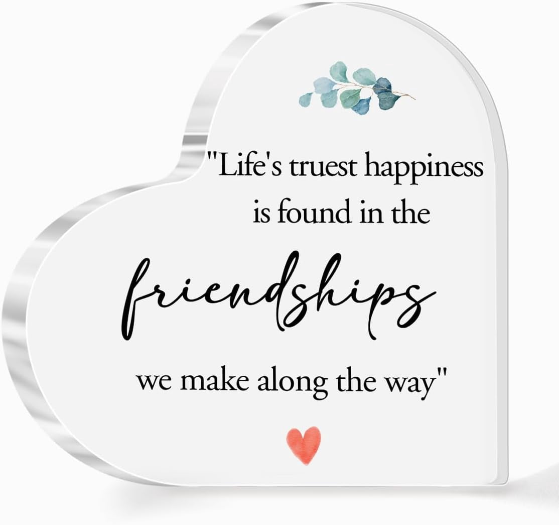 Gift for Friend,Acrylic Heart Sign Friendship Gift for Woman Bestie ...