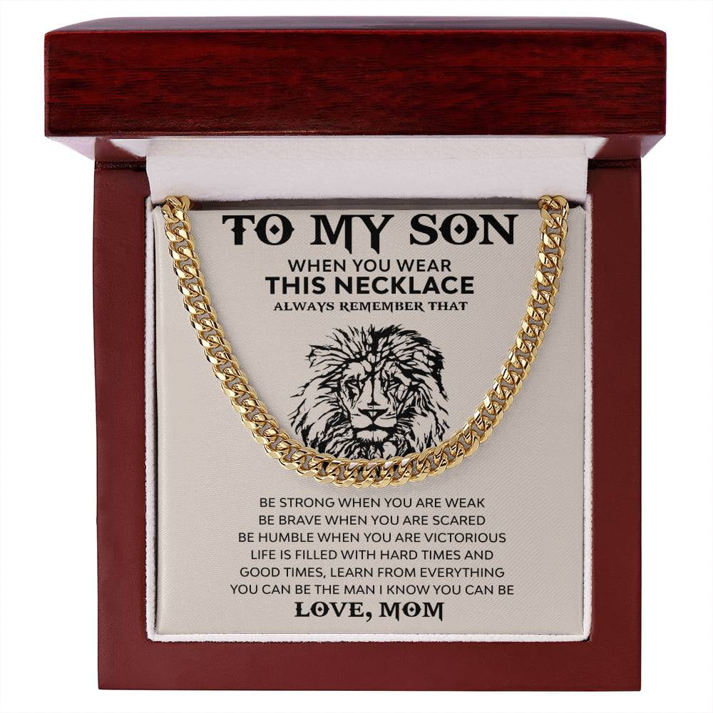 Gift From Mom To My Son, Cuban Link Chain, Stainless Steel or Yellow ...