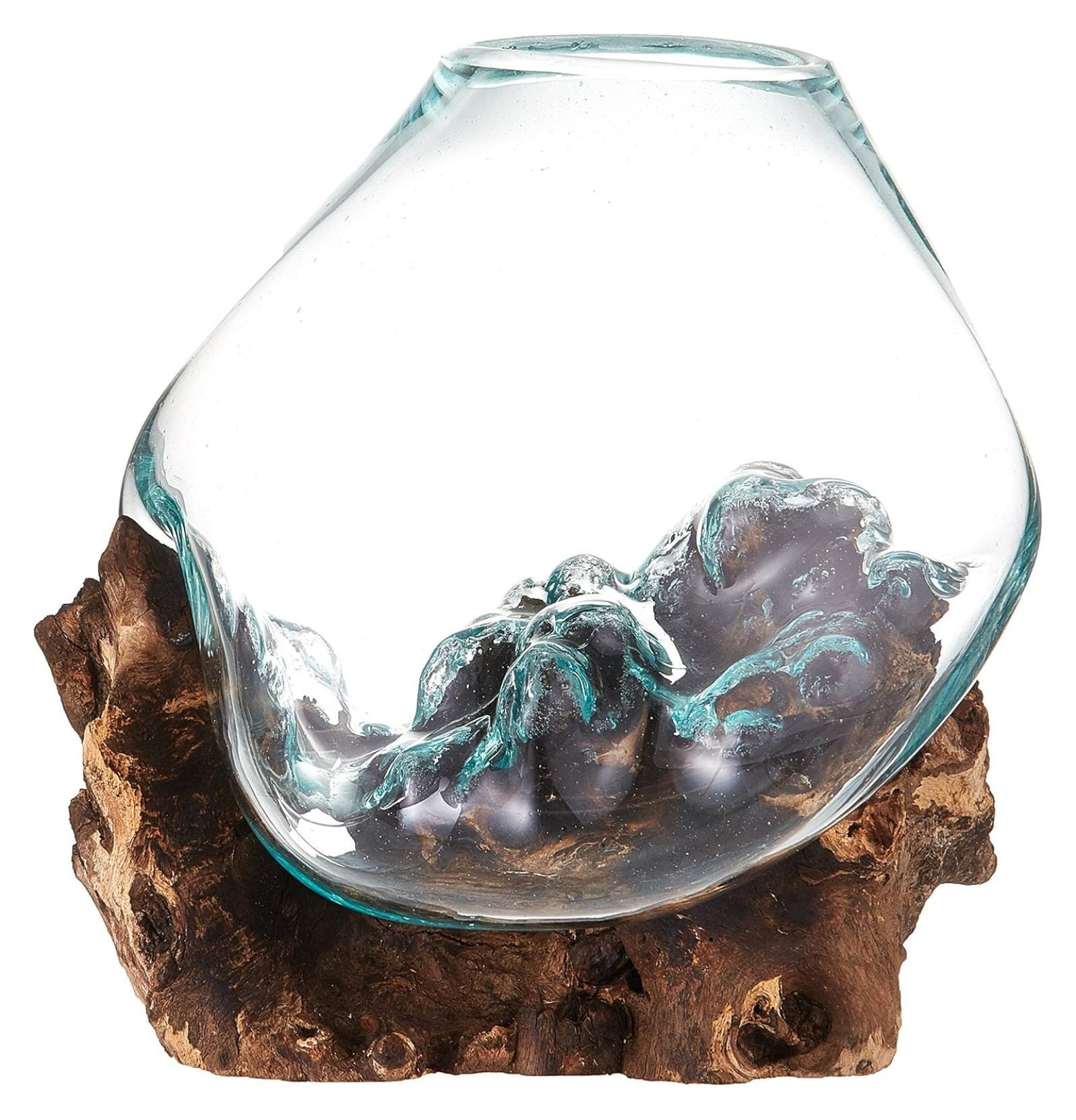 Gift & Garden Natural Wood & Recycled Glass Sculpture - Approximately 8 ...