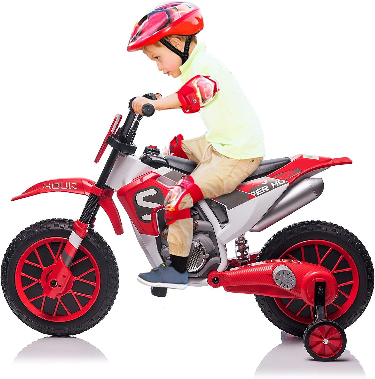 Kids Motorcycle Ride-On Toy, 35W Dual Motors, 12V 7AH, Off-Road ...