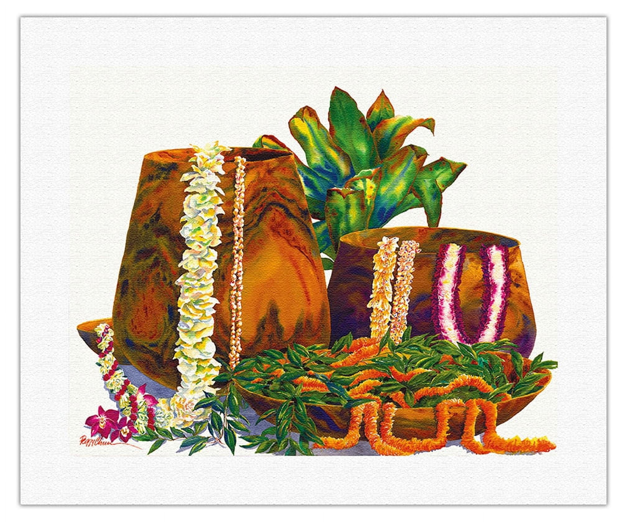 A Gift of Lei - Hawaiian Leis Koa Wood Bowls Ti Leaves - From an ...