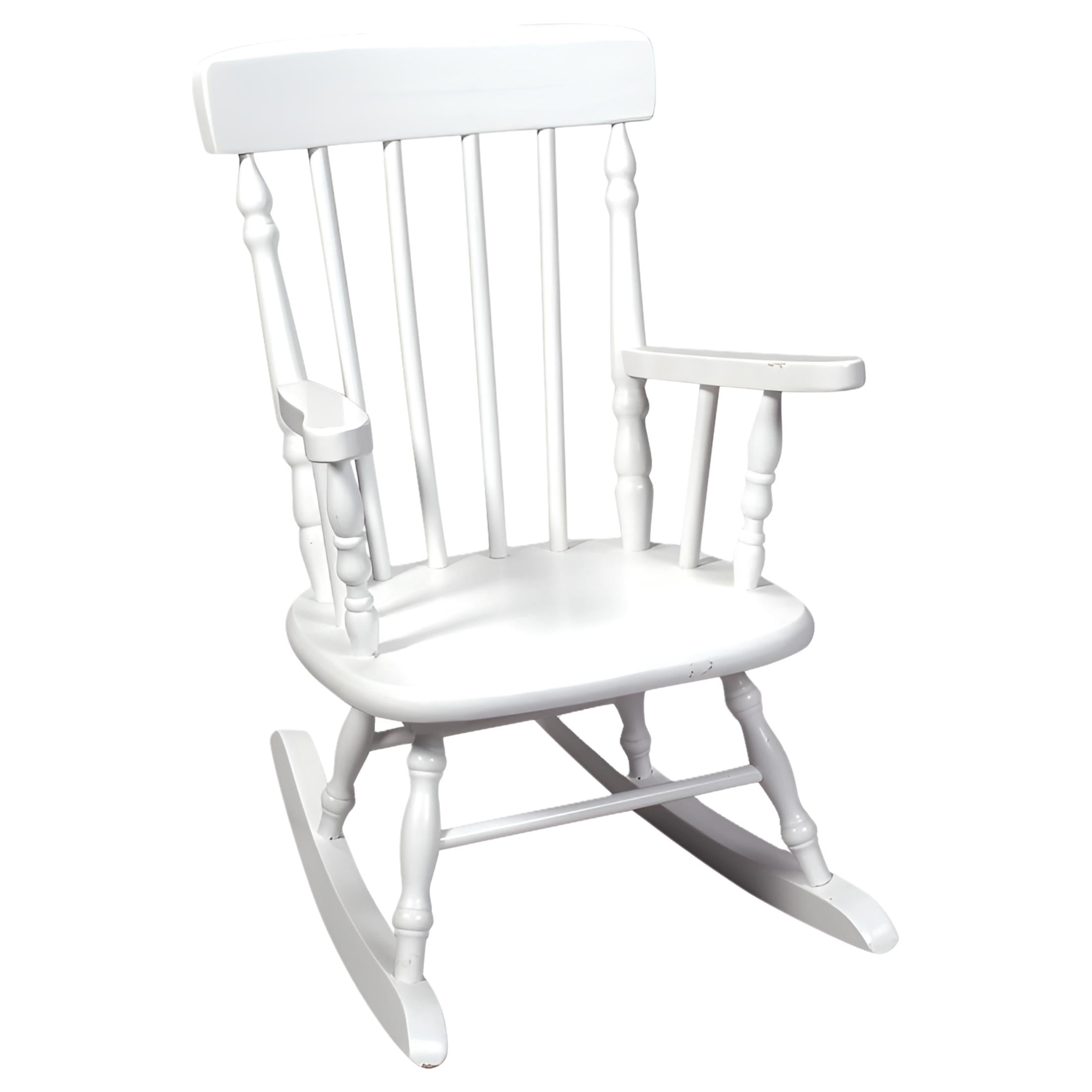 Gift Mark Deluxe Children's Wooden Spindle Rocker Chair, White ...