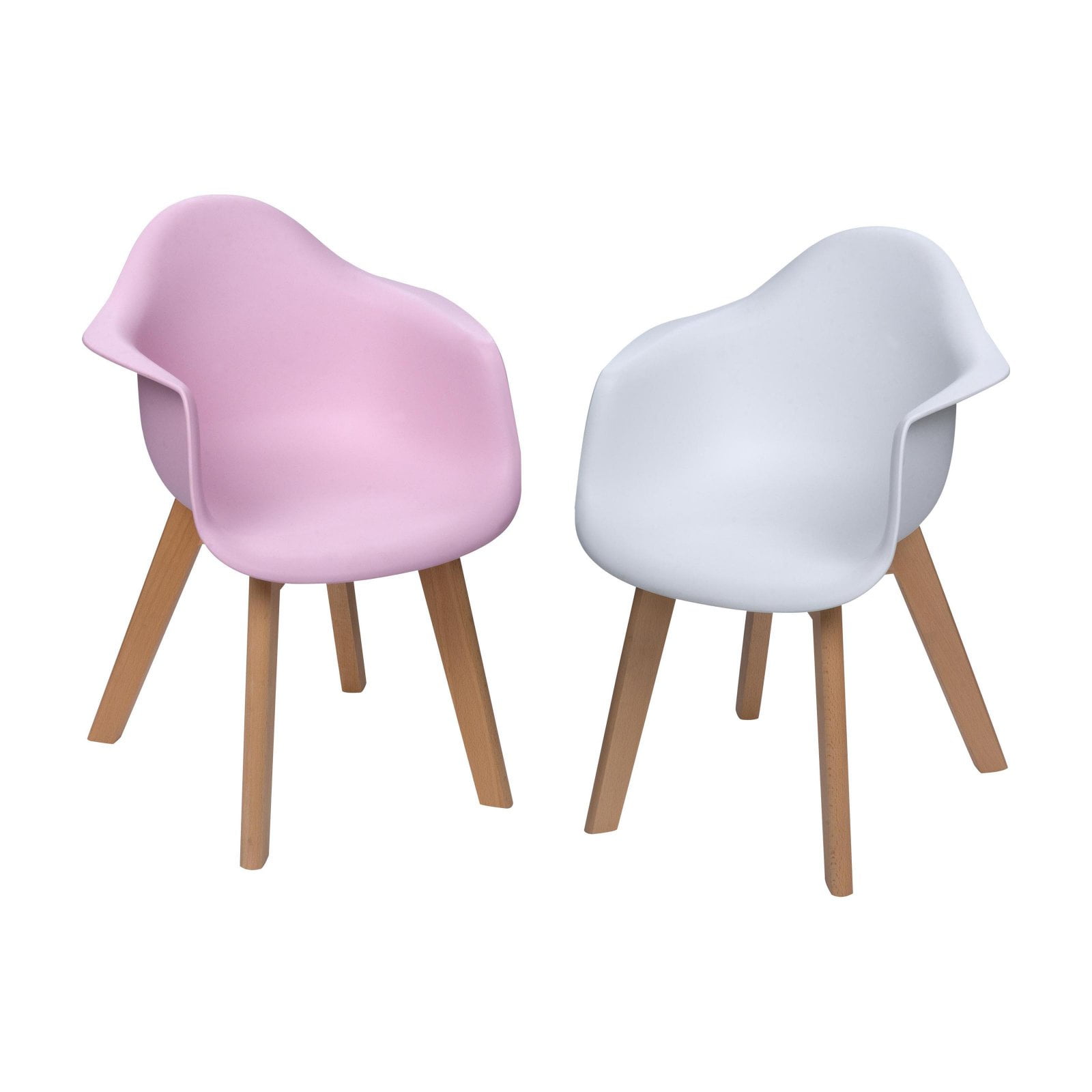 Gift Mark Modern Kids Chair Set (Set of 2 Chairs)-Color:Pink/White ...