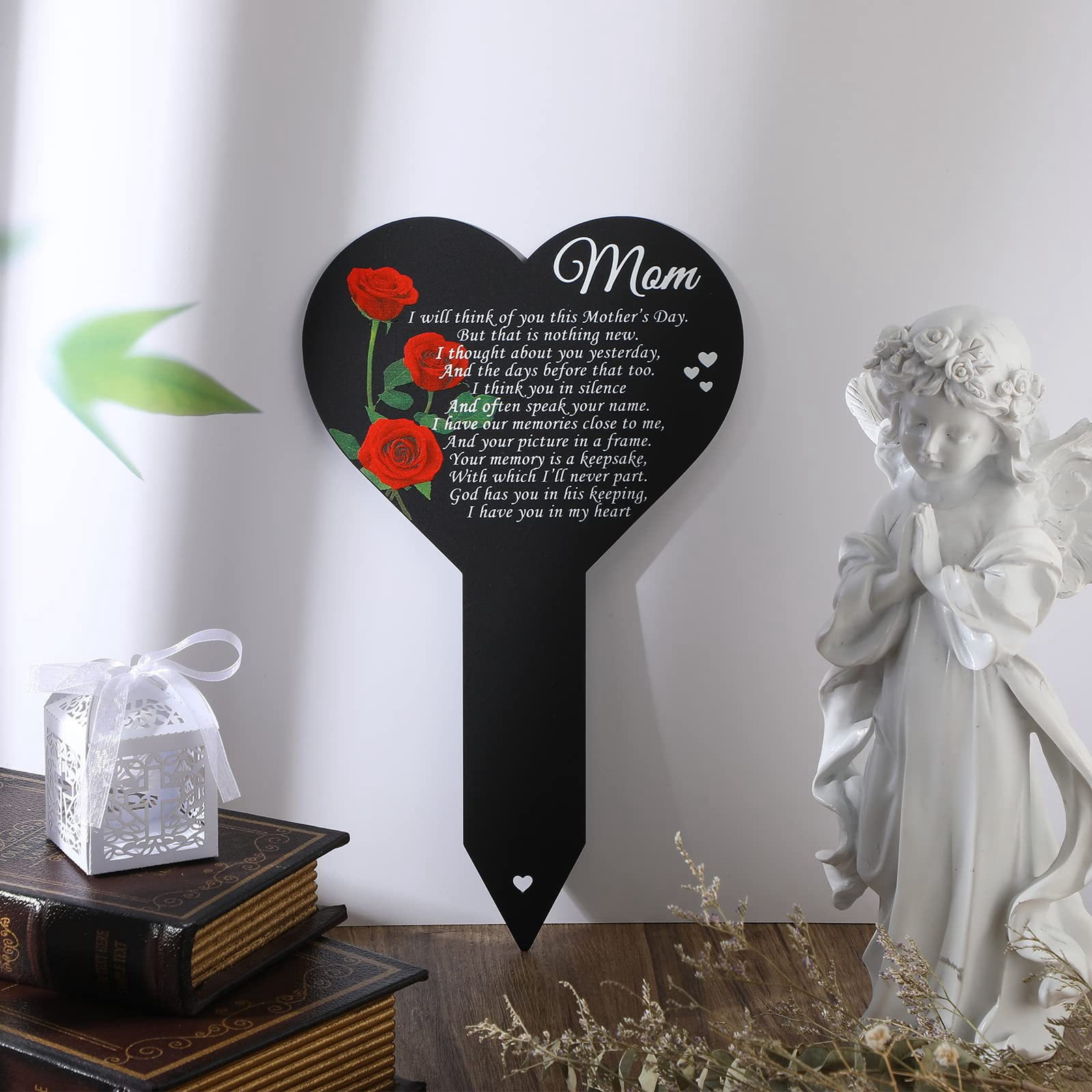 Gift for Mom,Cemetery Heart Shaped Grave Markers Memorial Stakes ...