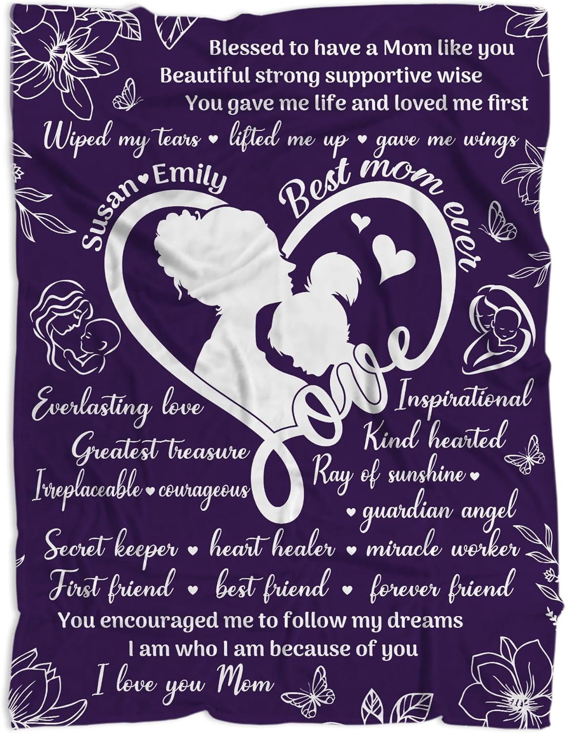 Gift for Mom from Daughter Son, Mom Throw Blanket, Best Mom Ever Gift ...