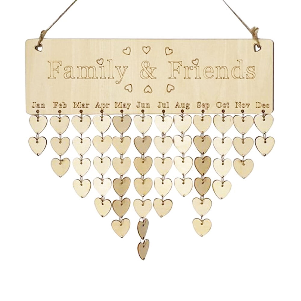 Gift for Moms Dads Wooden Birthday Reminder Calendar Sign Board Wall ...