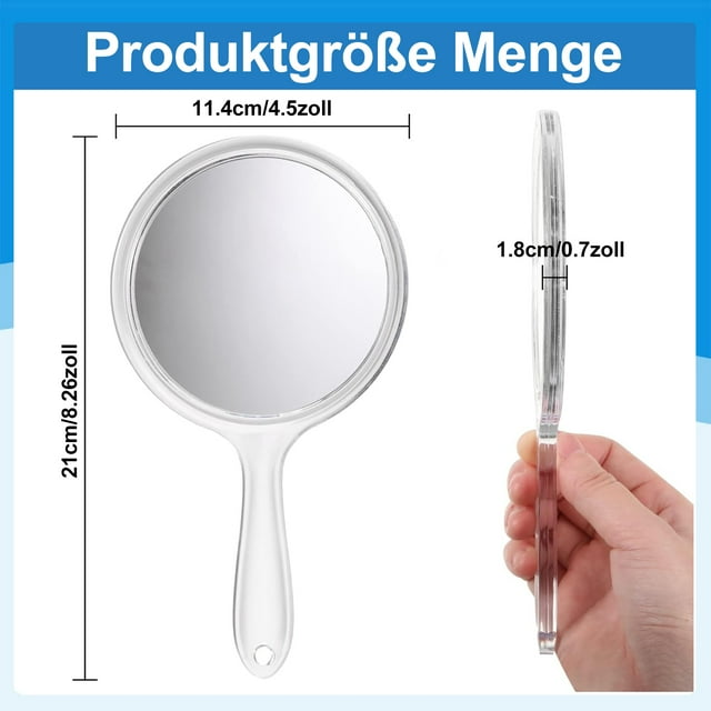 Gift Option, Transparent Hand Mirror with Acrylic Rounded Shape for ...