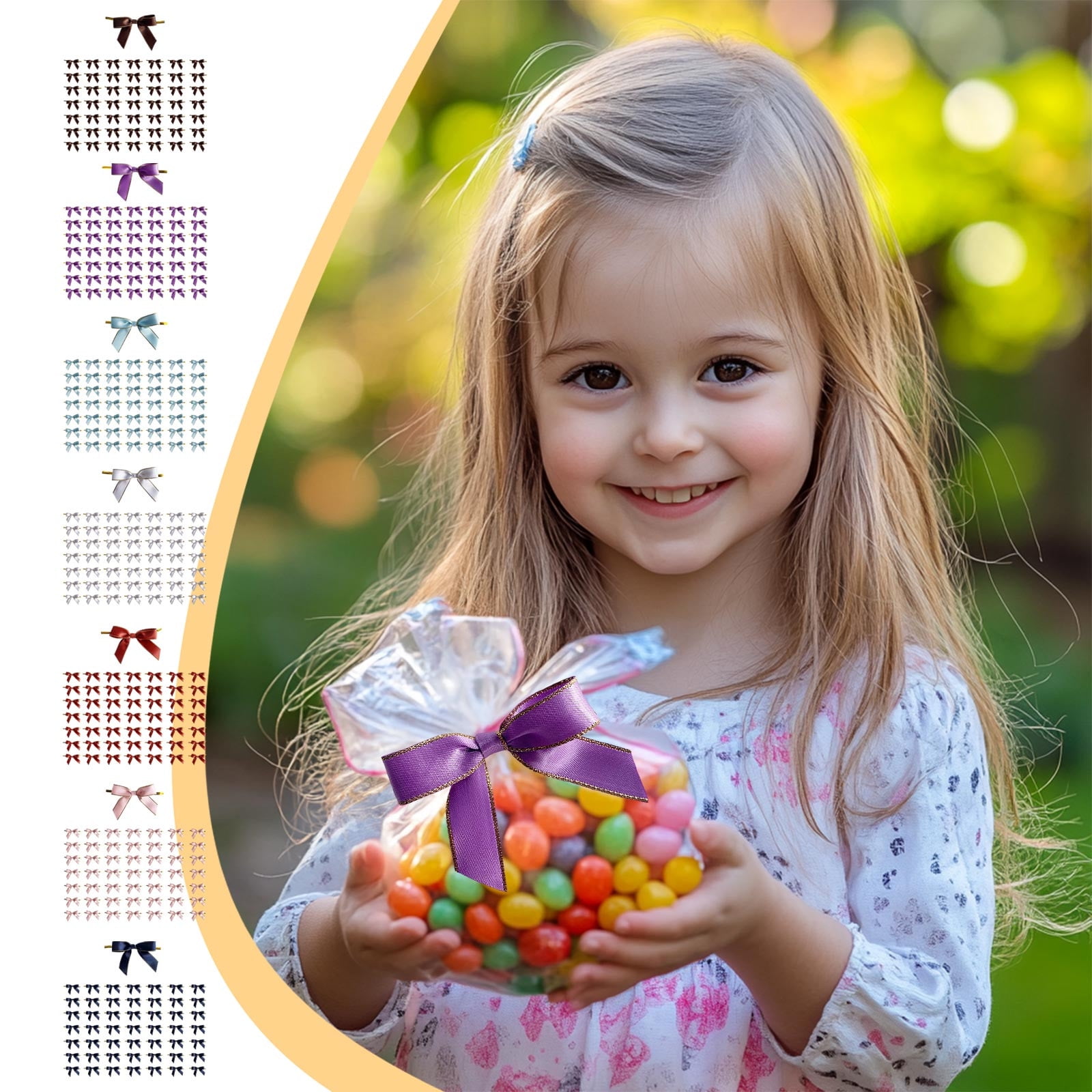 Gift Packaging Ribbon Bows | Gold Rimmed Hand-Tied Finished Bow | Nylon ...