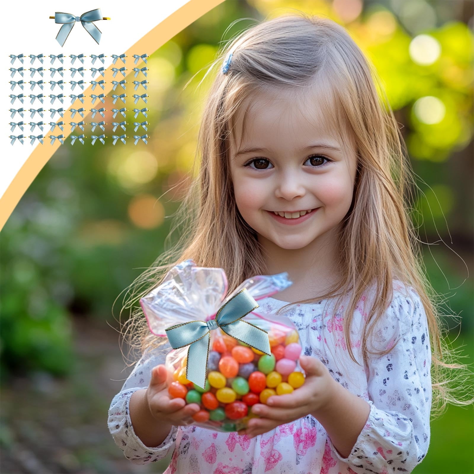 Gift Packaging Ribbon Bows | Gold Rimmed Hand-Tied Finished Bow | Nylon ...