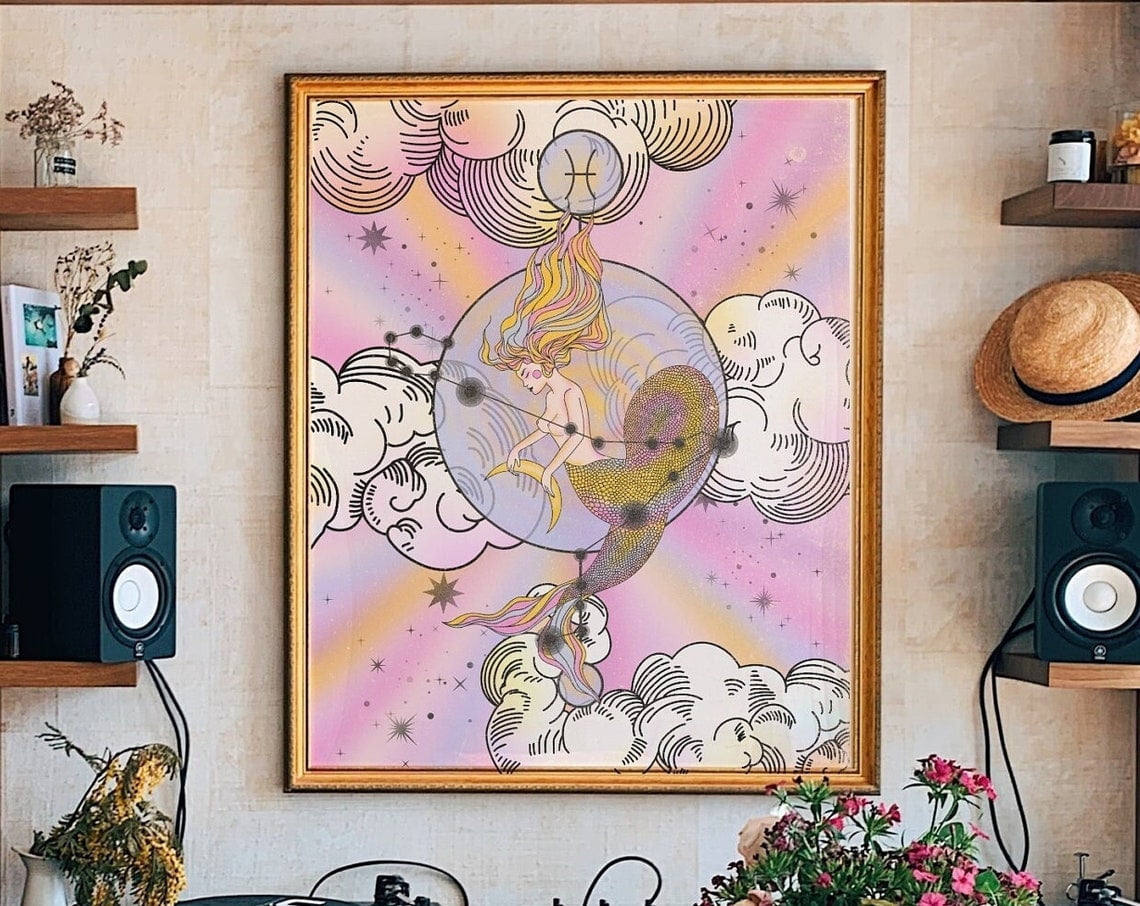 Gift For Pisces, Zodiac Poster, Pisces Poster, Pisces Decor, Zodiac ...