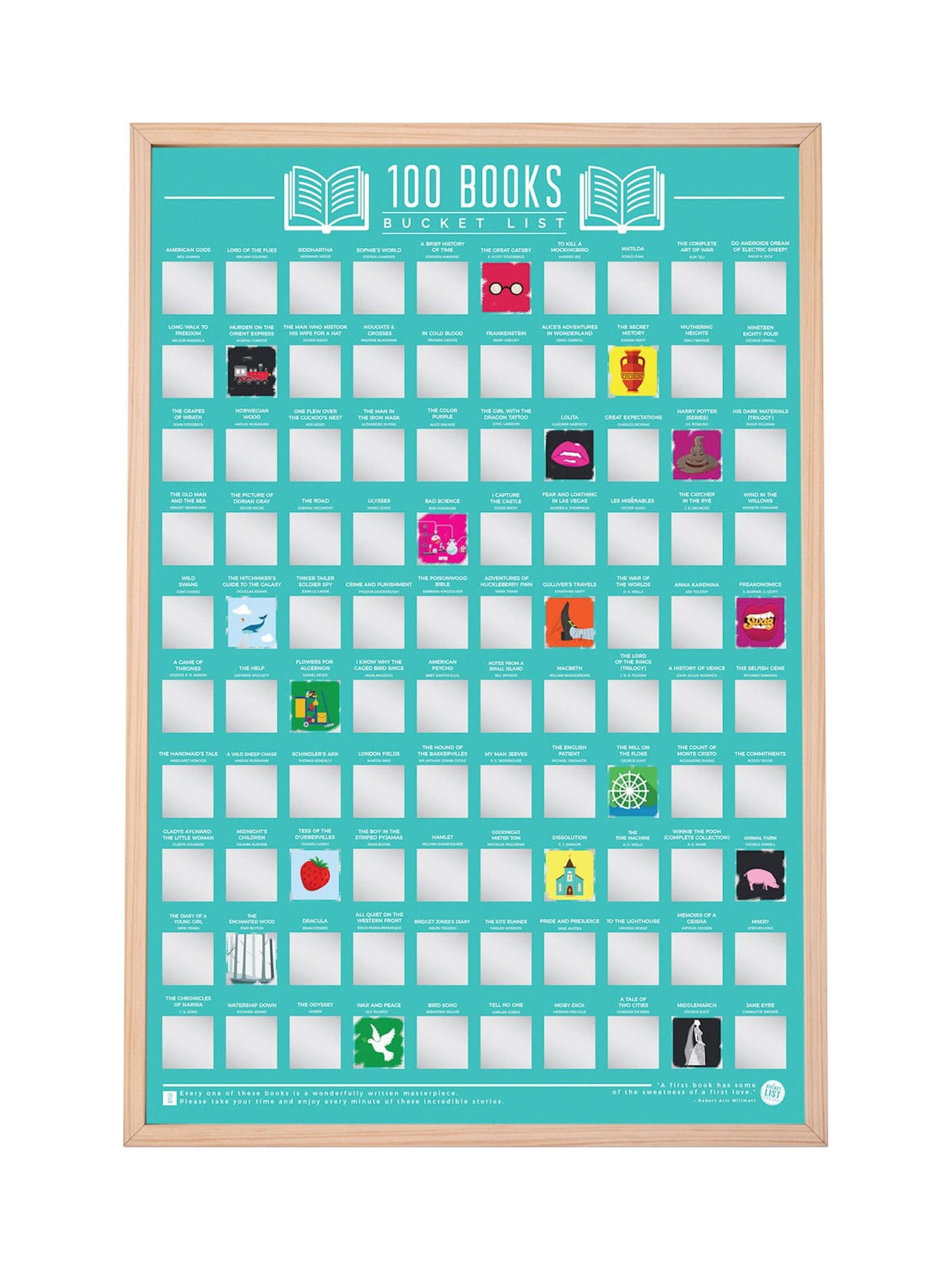 Gift Republic 100 Books Bucket List Poster - Walmart.com