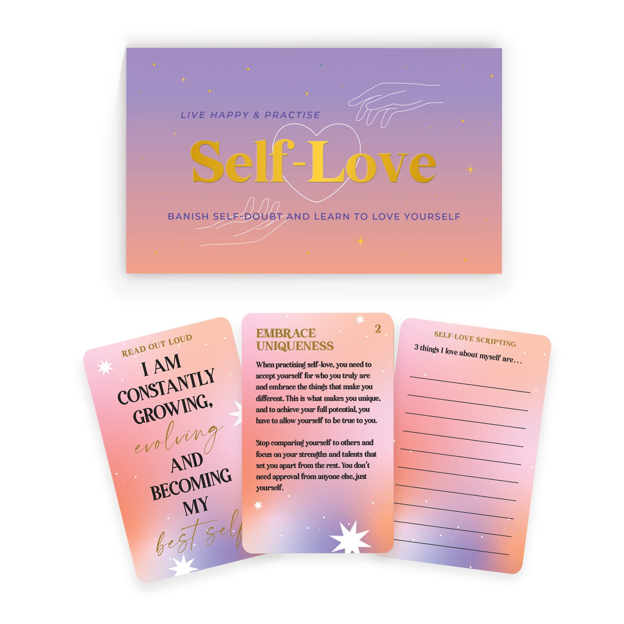 Gift Republic Live Happy & Practice Self Love - 100 Card Pack to Build ...