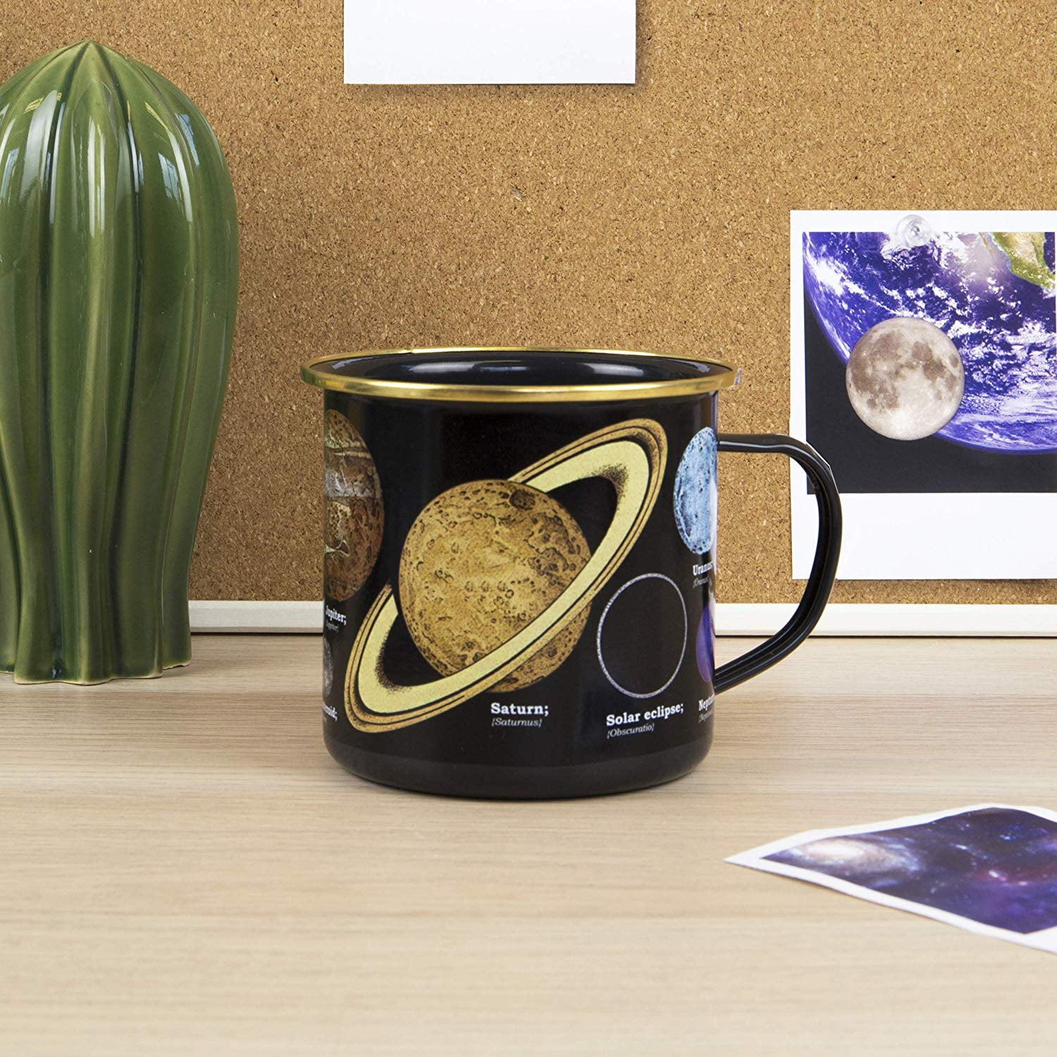 Gift Republic Space Astronomia Enamel Mug, Black, Standard - Solar ...