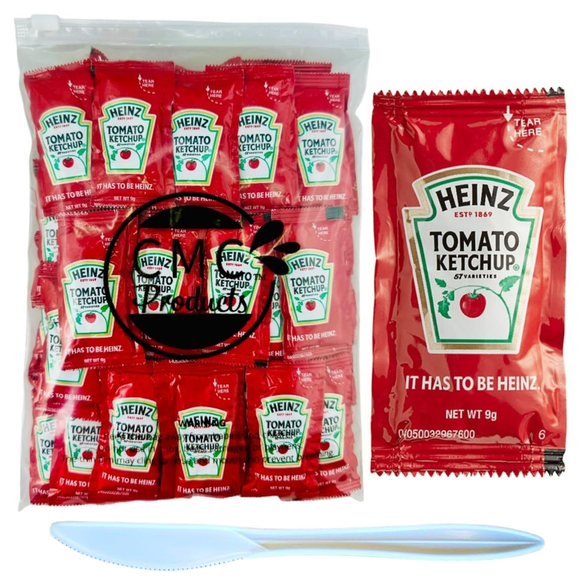 Gift Set: Ketchup Packets BDF32 (9g) - 50 Count with Spreader in Food ...