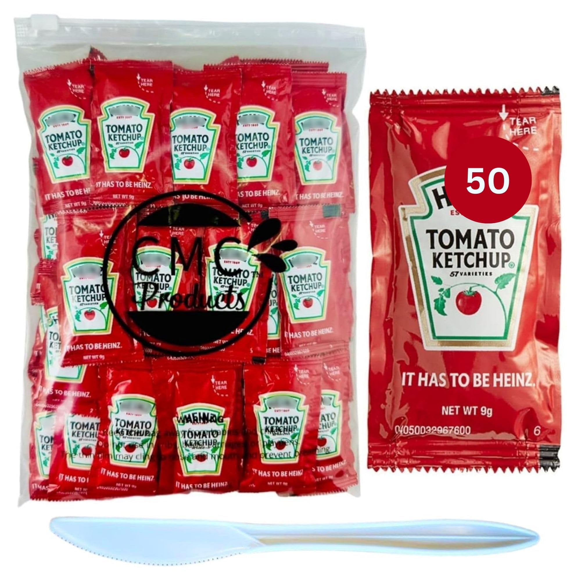 Gift Set: Ketchup Packets OKA4 (9g) - 50 Count with Spreader in Food ...