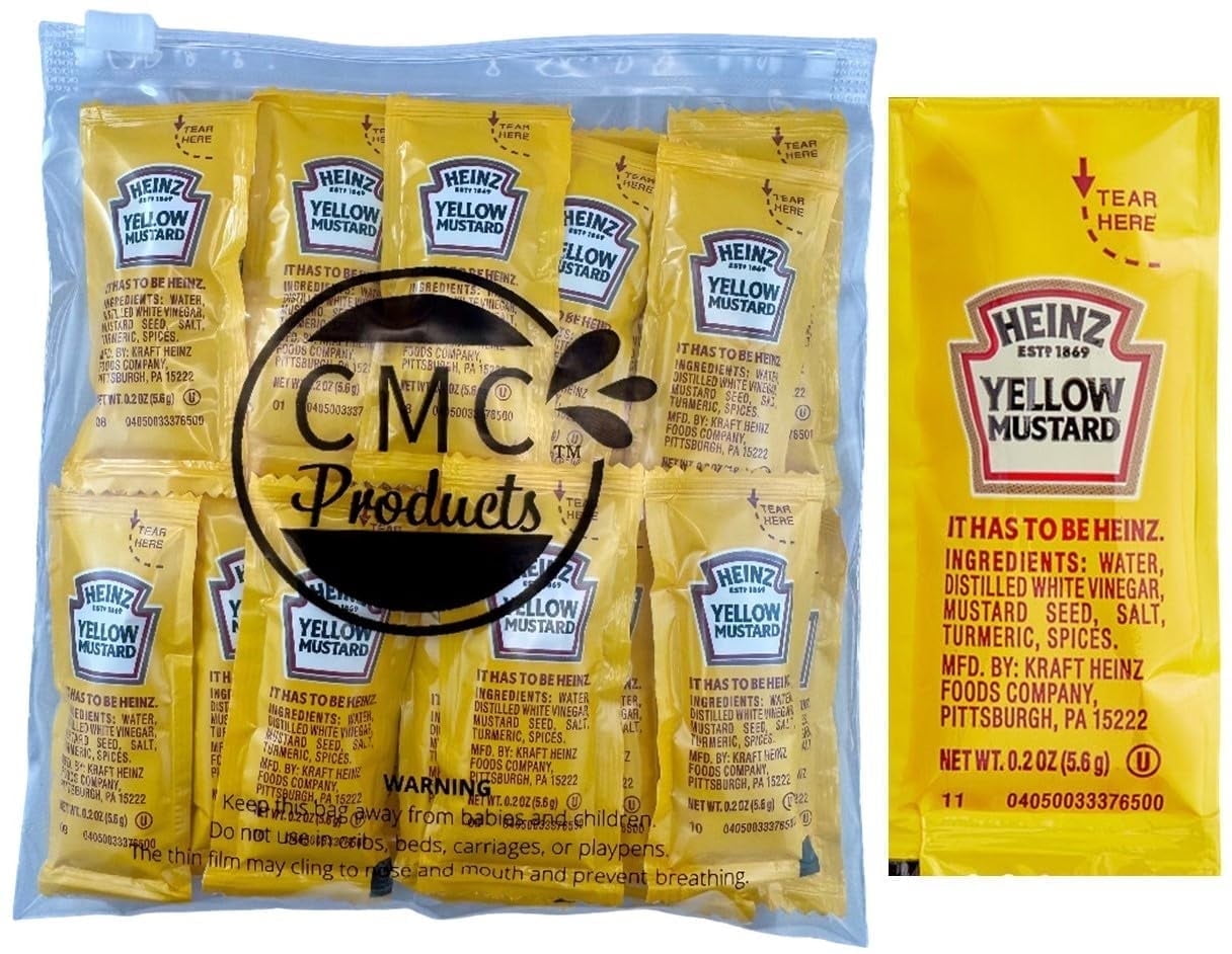 Gift Set – Yellow Mustard Packets 25 Count (5.6g Each) in Resealable ...