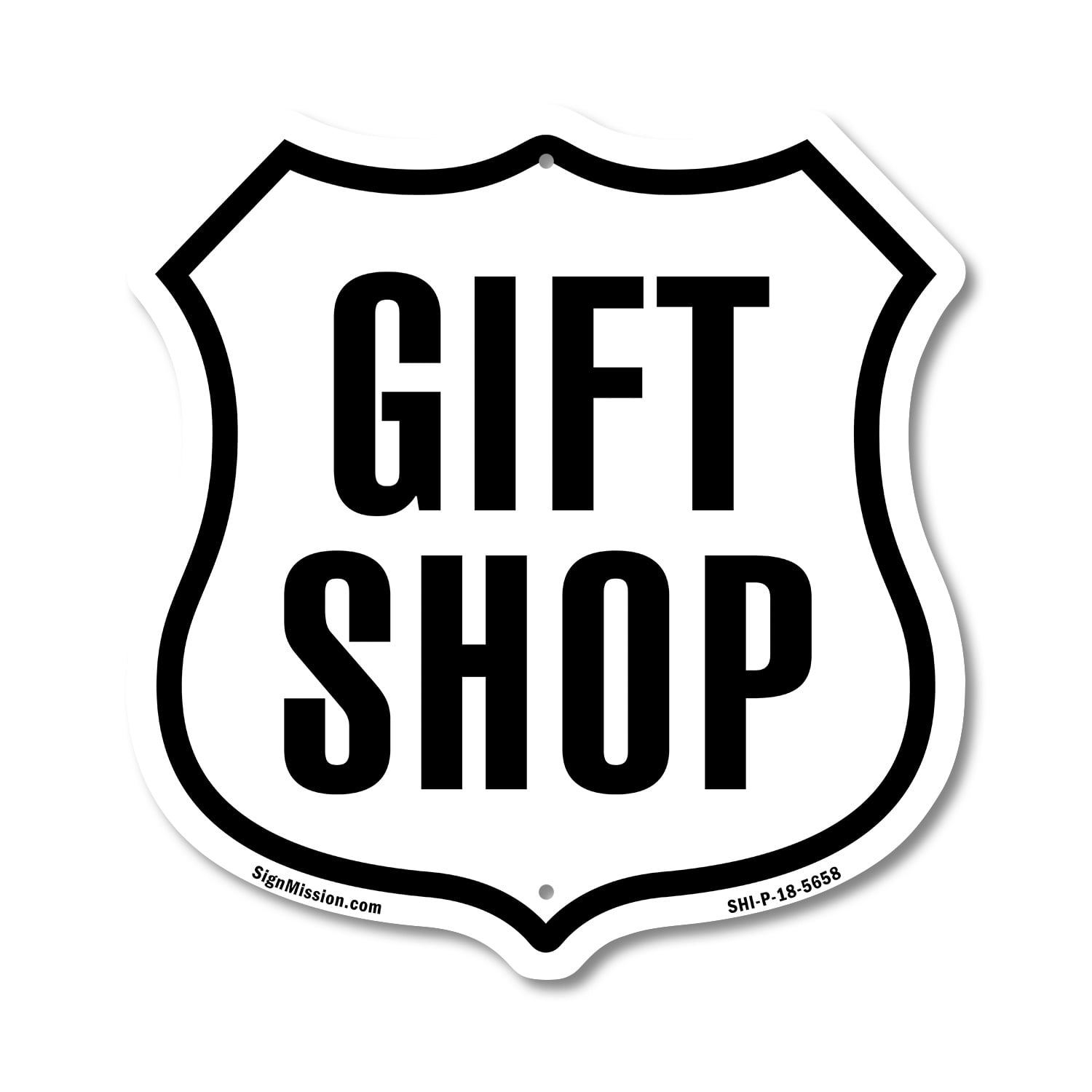 Gift Shop 12 inch X 12 inch Shield-Shaped Rust-Free Aluminum Metal Sign ...