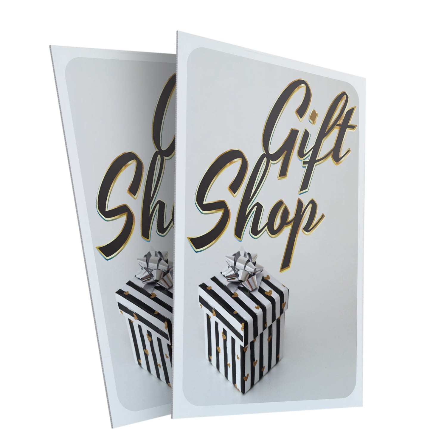 Gift Shop (2-PACK) 24" x 36" Plastic Signs | Sign Insert 4mm Corrugated ...