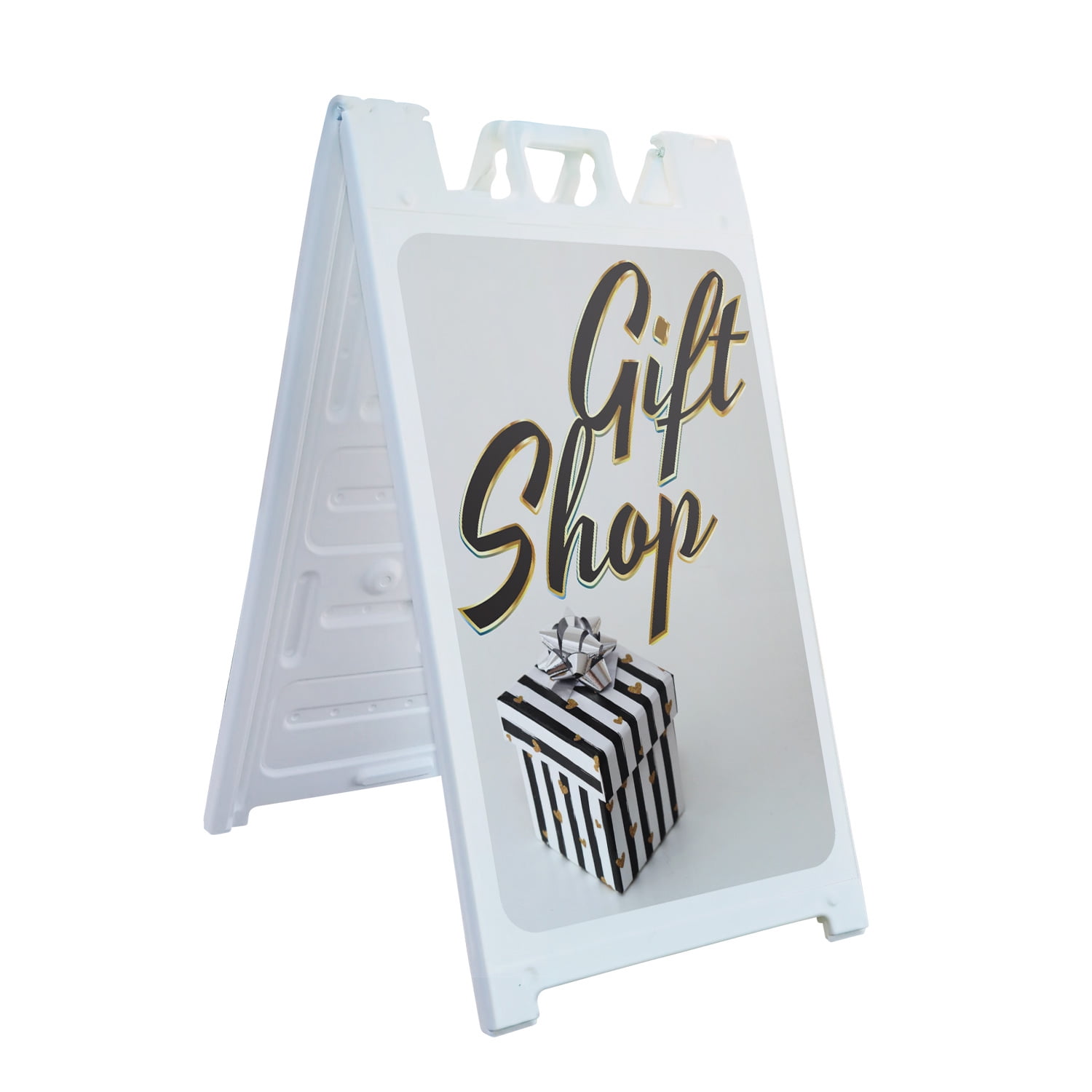 Gift Shop 24" x 36" Double Sided A-Frame Sidewalk Sign, Includes 2 ...