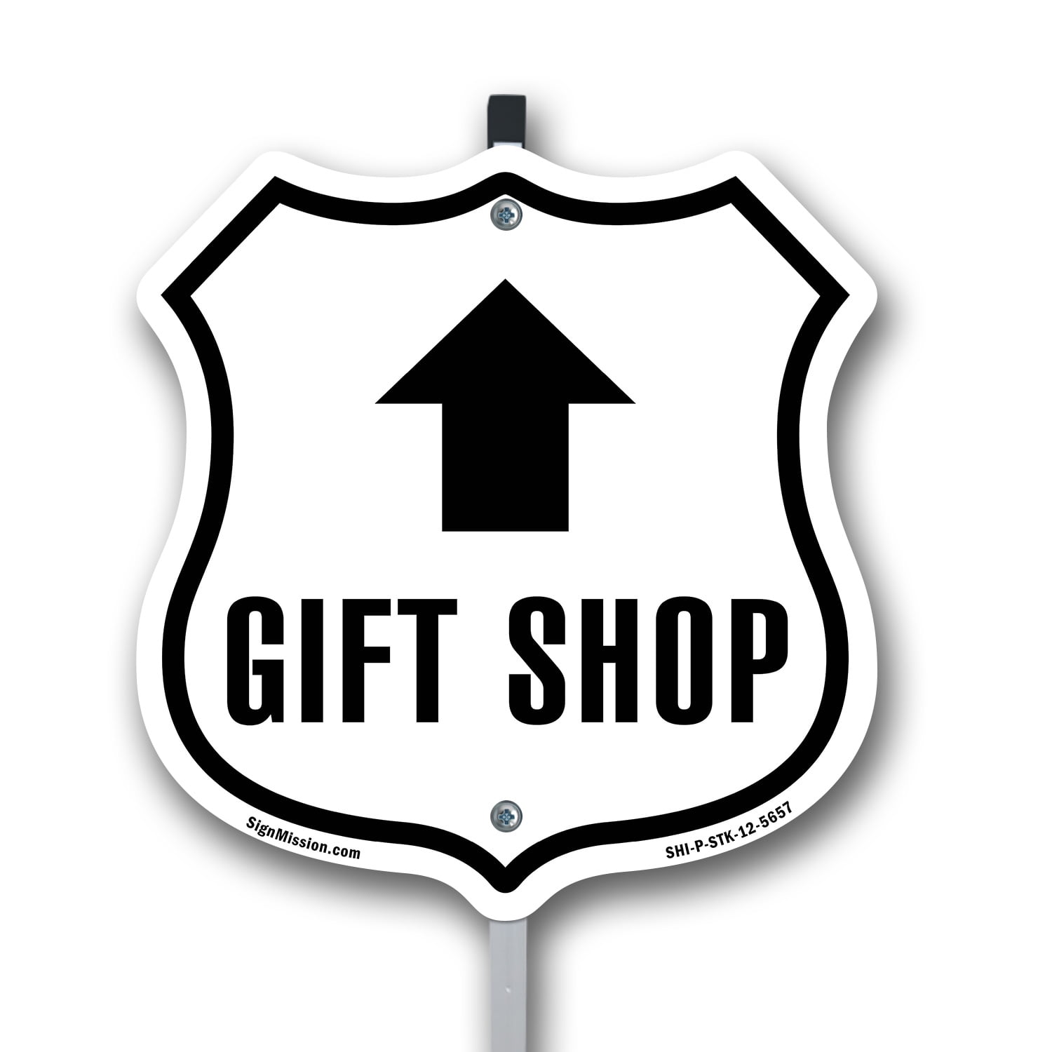 Gift Shop Up 12 inch X 12 inch Shield Shaped Commercial Grade Plastic ...