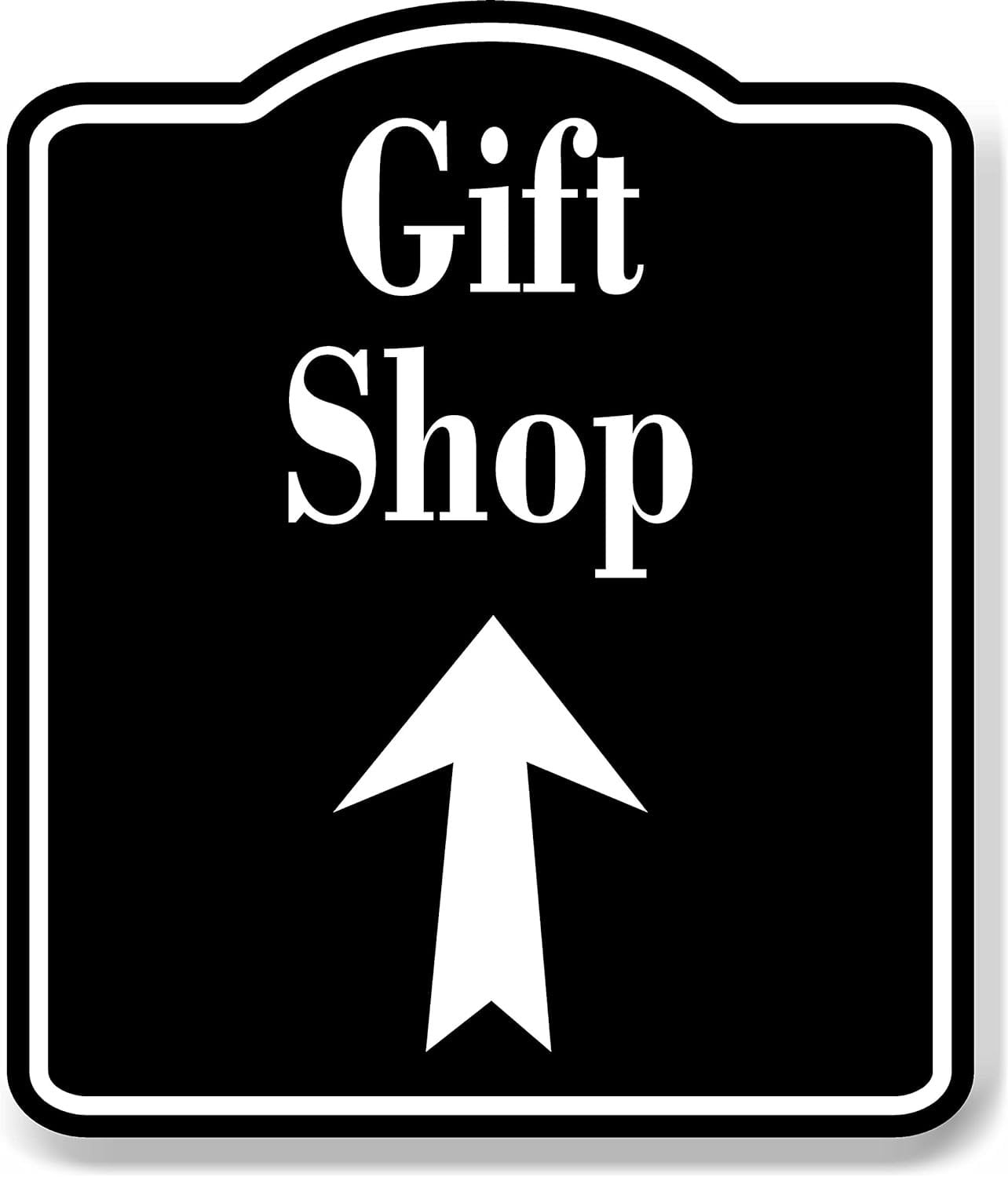 Gift Shop Up Arrow BLACK Aluminum Composite Sign, 15"x18" - Walmart.com