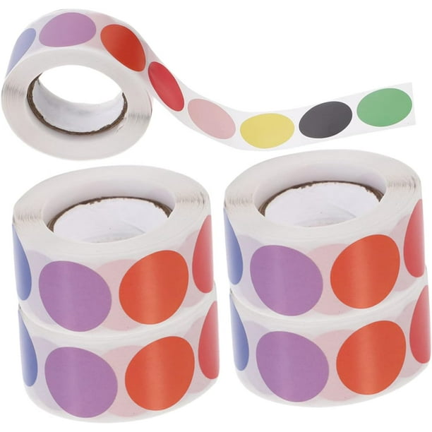 Gift Stickers Labels 5 Rolls of Colored Dot Stickers Round Label ...