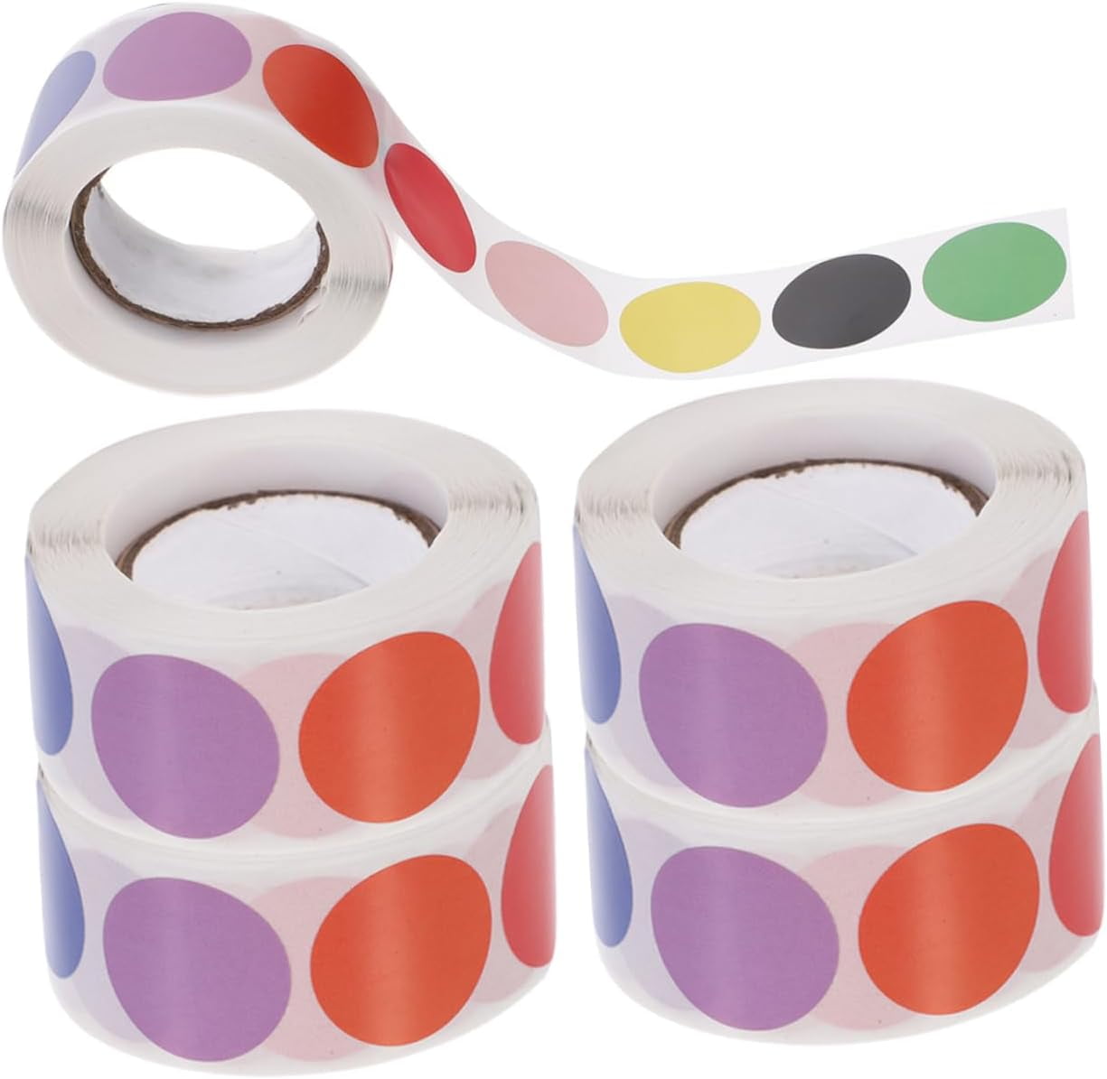 Gift Stickers Labels 5 Rolls of Colored Dot Stickers Round Label ...