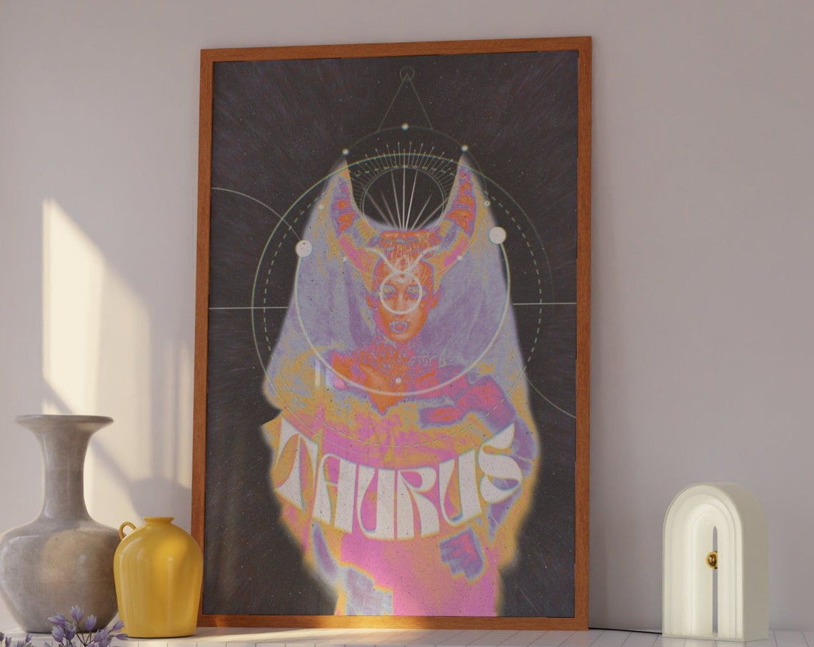 Gift For Taurus, Taurus Poster, Zodiac Poster, Taurus Decor, Zodiac ...