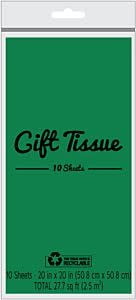 Gift Tissue Paper 10 Sheets Emerald Green [24370] - Walmart.com