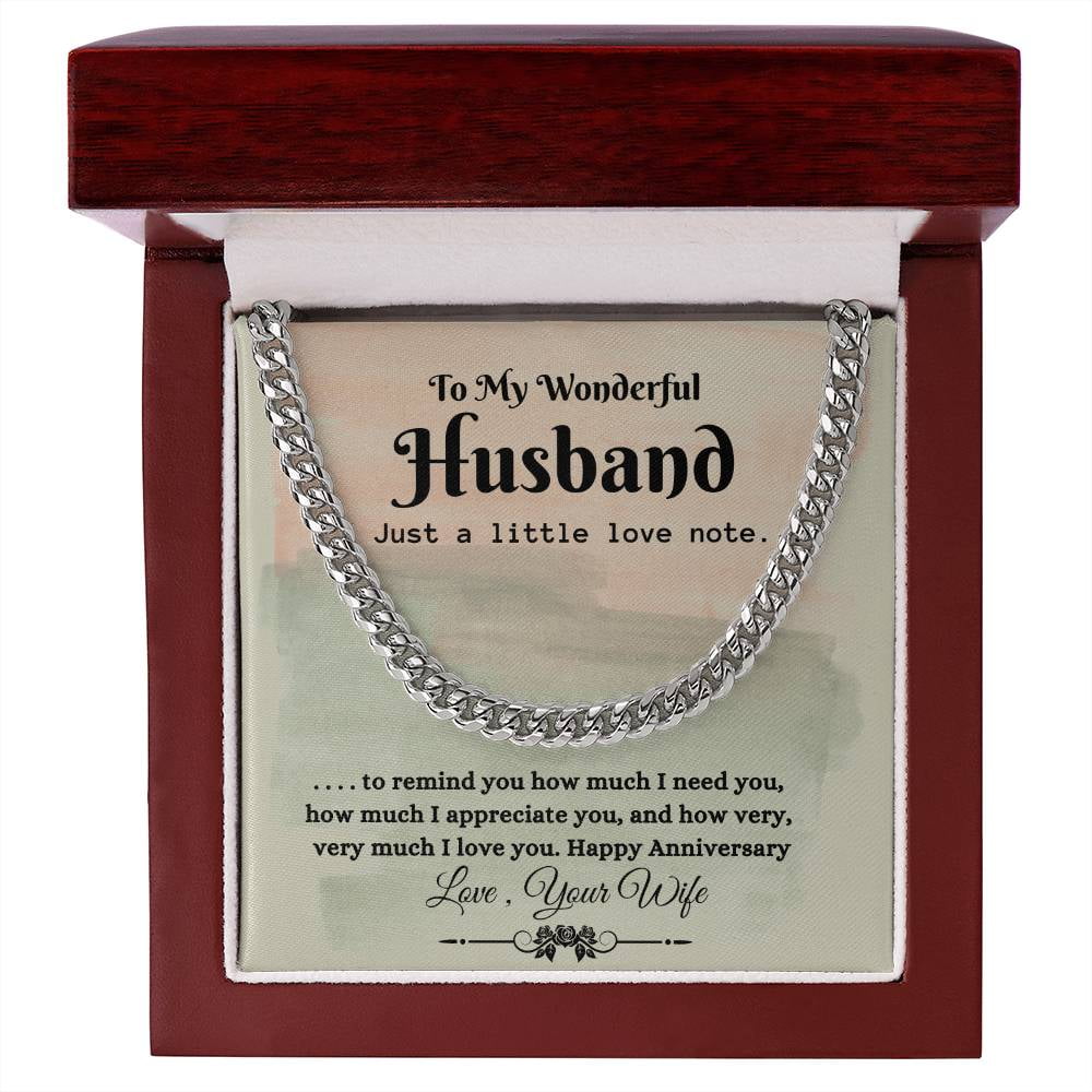 Gift To Husband, Cuban Link Chain, Stainless Steel or Yellow Gold ...