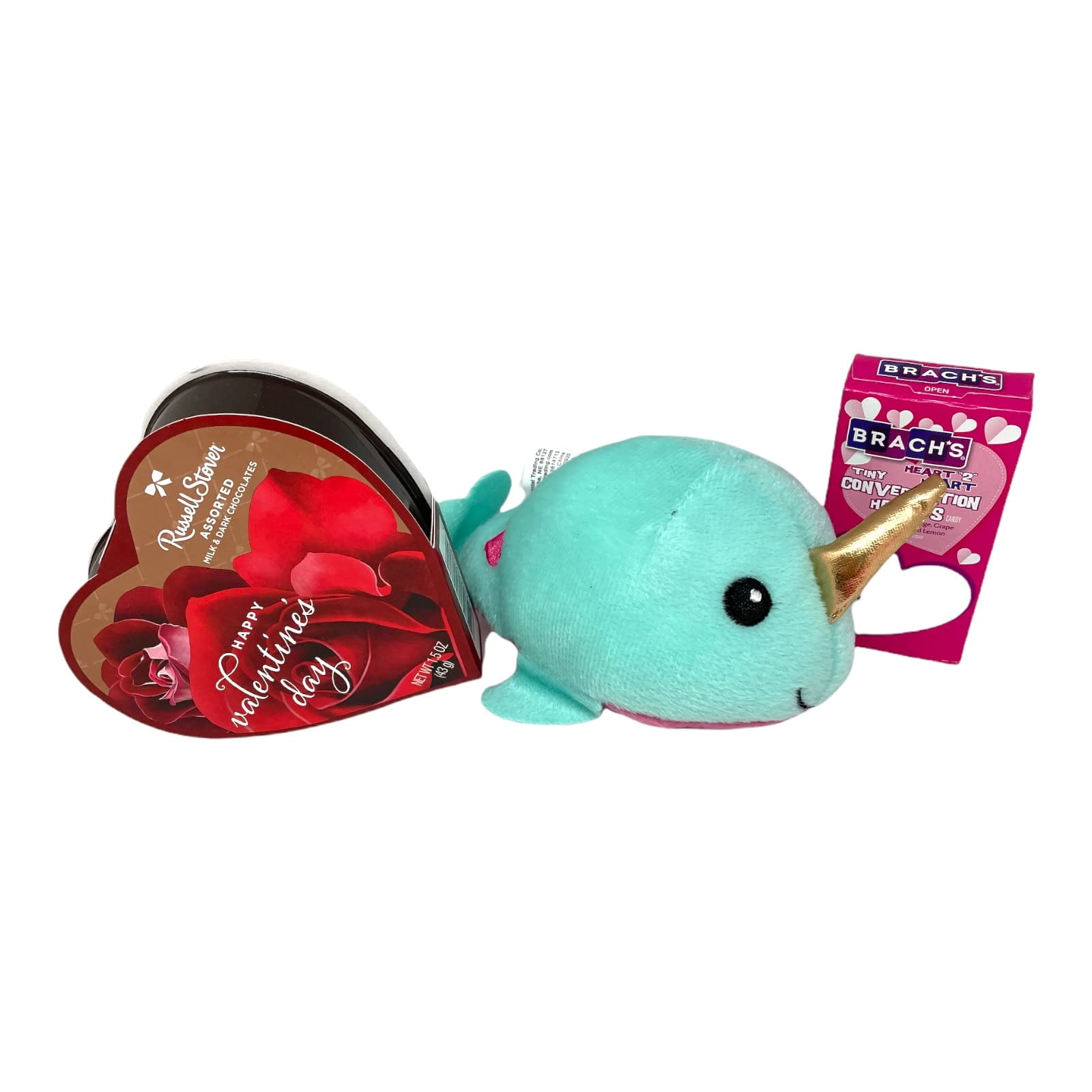 Valentine's Day Gift Set - Plush Narwhal, Russell Stover Chocolate ...