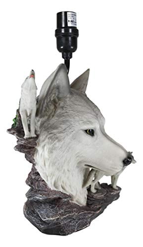 Gift Wildlife Rustic Full Moon Gray Wolf Akela Head Bust With Howling ...