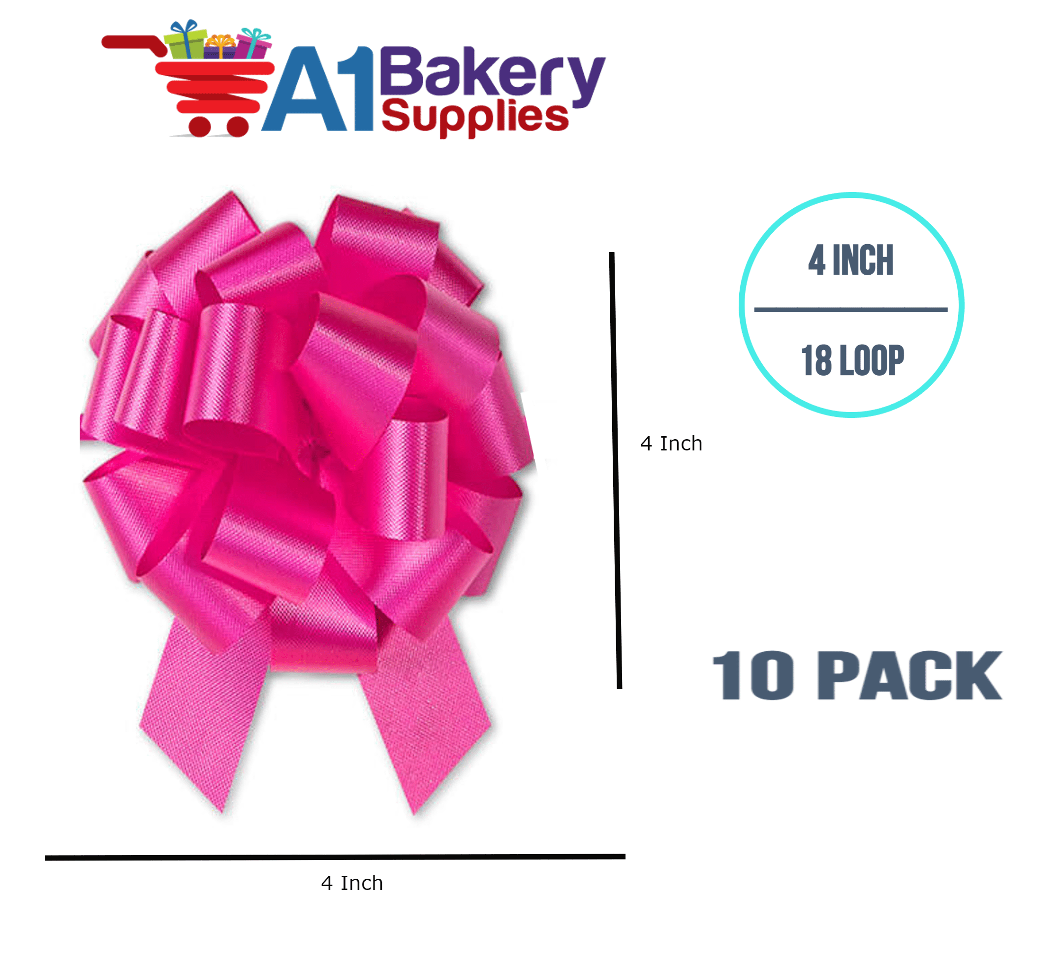 Red Pull Bows – 4" 18 Loops, 10-Pack | Easy to Assemble, Premium Gift ...