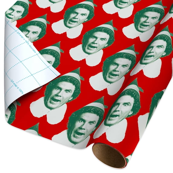 Plus Mark 40 in. Buddy the Elf Red Christmas Wrapping Paper with ...