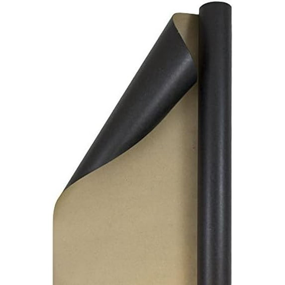 Gift Wrap - Kraft Wrapping Paper - 25 Sq Ft - Black Kraft Paper - Roll ...