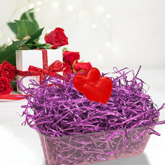 Gift Wrap Shredded Filler Basket Grass 0.2 LB Shiny Red Cut Shred ...