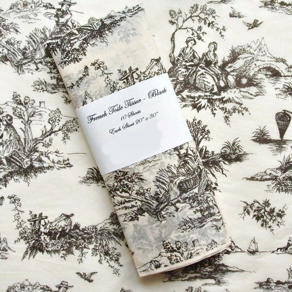Gift Wrap Tissue Paper - Black Toile design on cream tissue - 10 sheets ...
