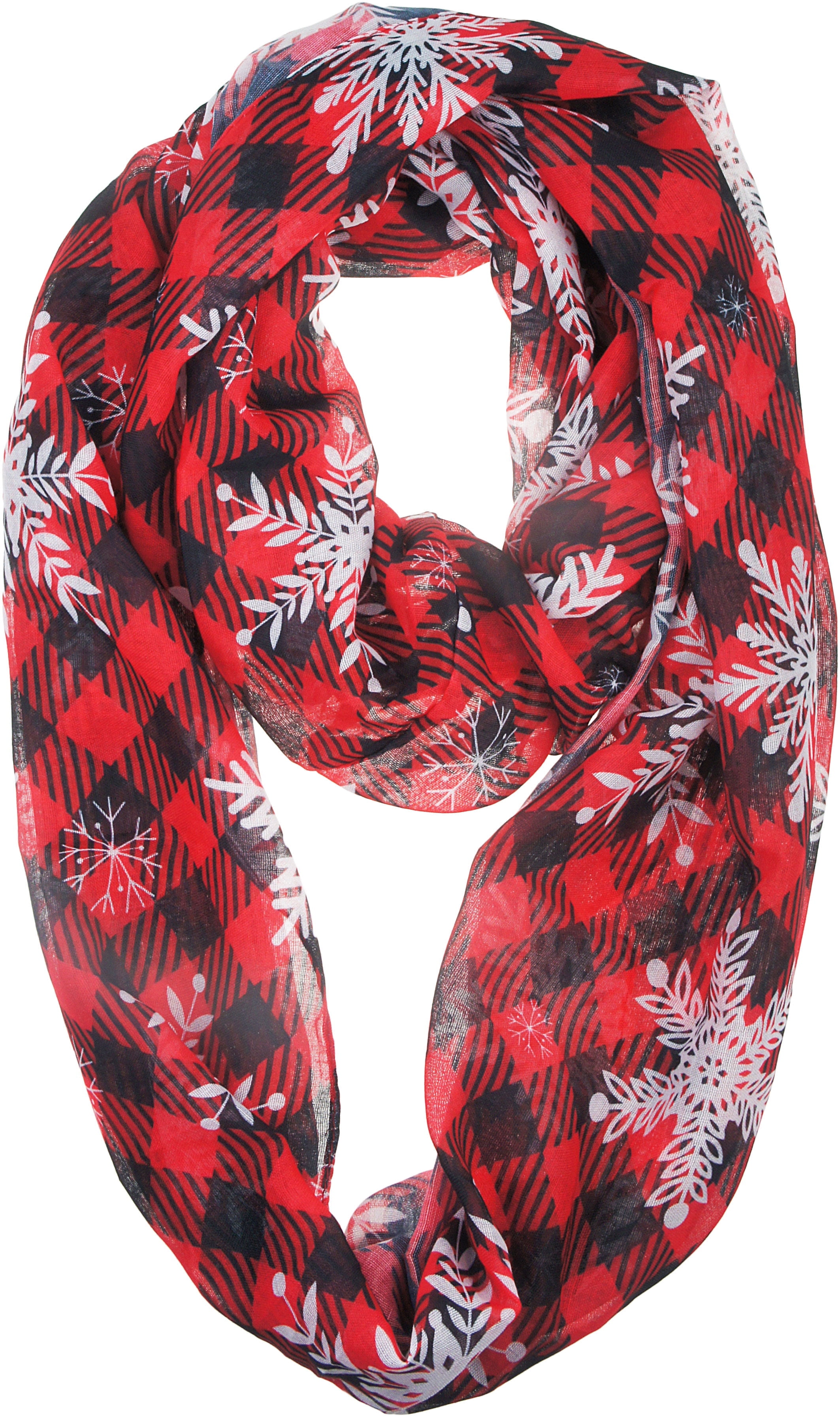 Gift Wrapped Fall Winter Soft Lightweight Holiday Sheer Infinity ...