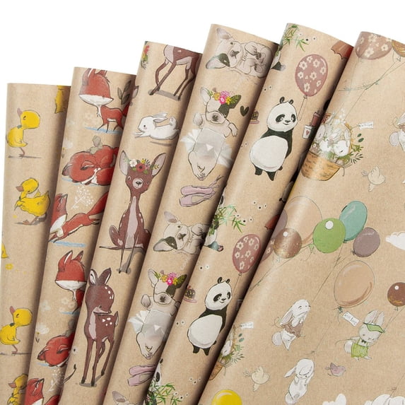 Eco-Friendly Animal Party Print Gift Wrapping Paper Roll - For Baby ...