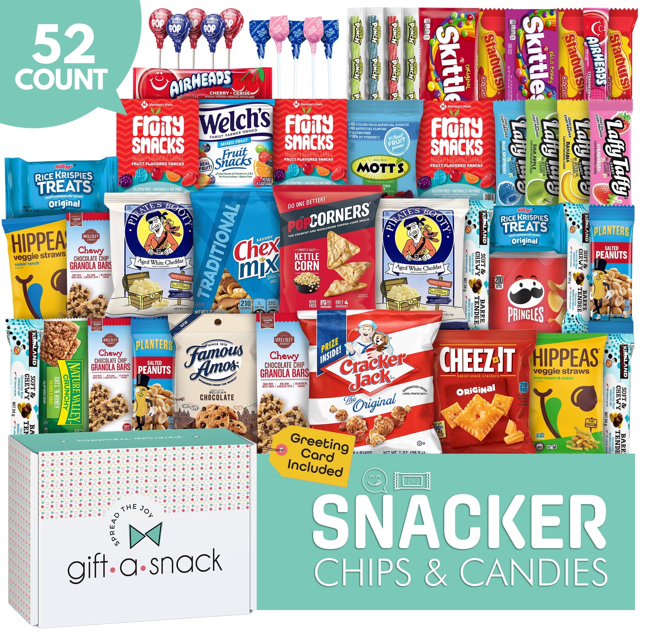 Gift a Snack 52 Count Snack Box with Variety Snacks, Chips, Crackers ...