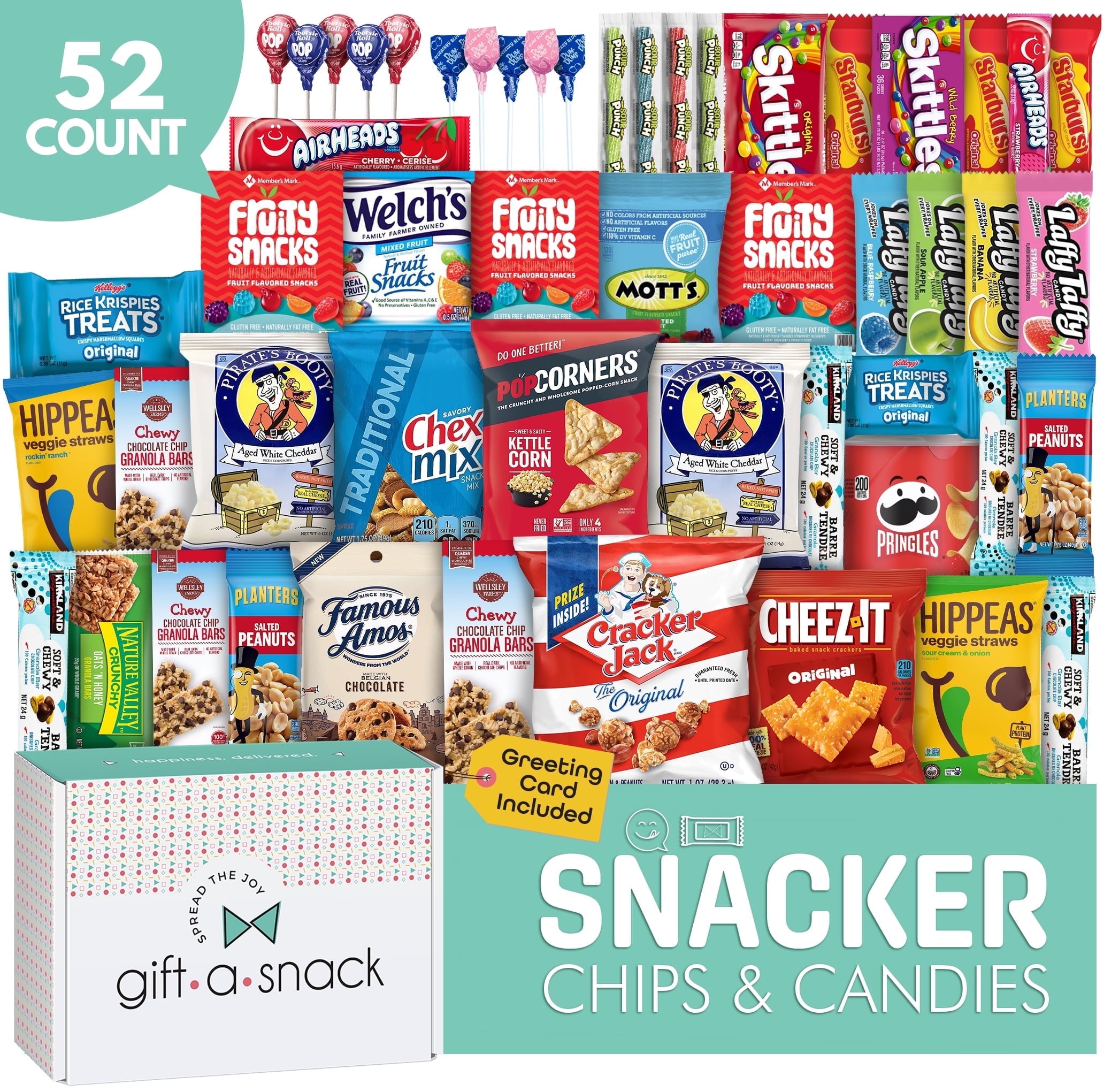 Gift a Snack 52 Count Snack Box with Variety Snacks, Chips, Crackers ...