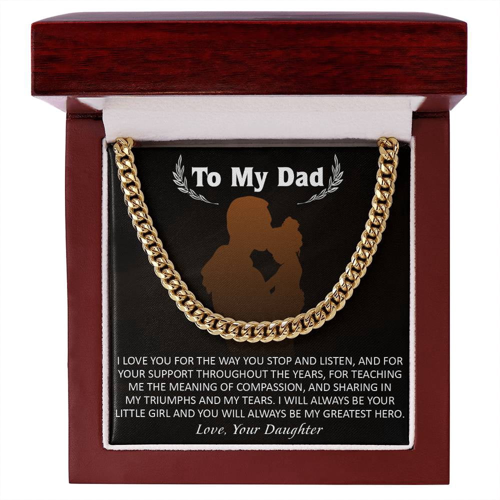 Gift for Dad From Daughter daughter stop and listen Cuban Link, Cuban ...